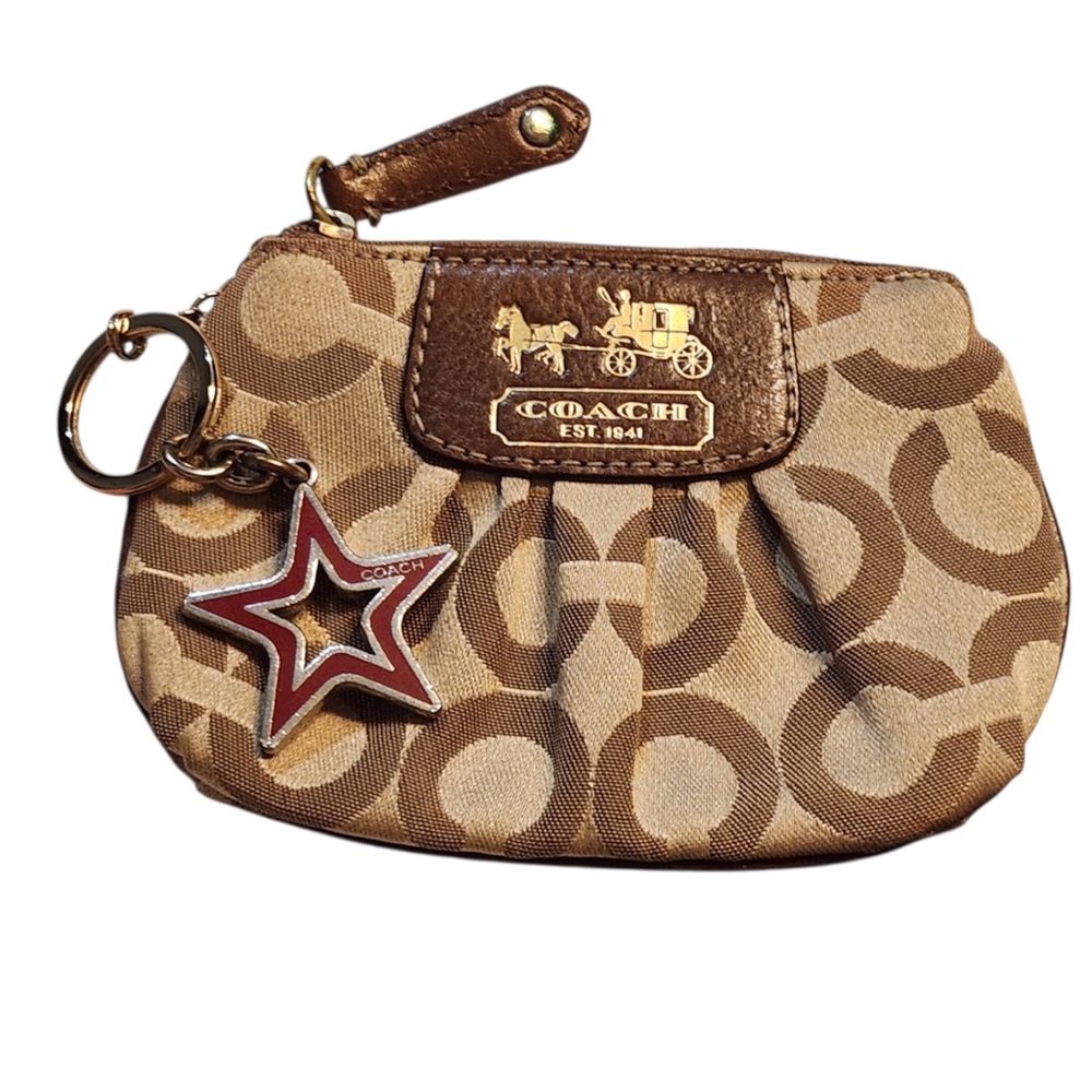 Coach Vintage Signature Monogram Canvas Wristlet Or C… - Gem